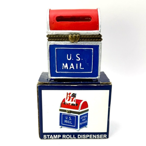 Office | Vintage Us Mail Stamp Roll Dispenser Usps Trinket Box | Poshmark